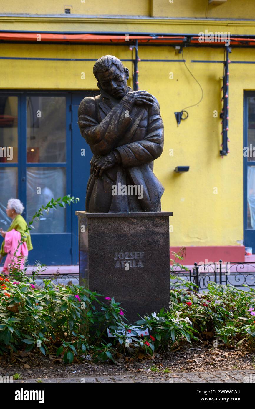 statue of Attila József Photographed at Liszt Ferenc Ter (Franz Liszt ...
