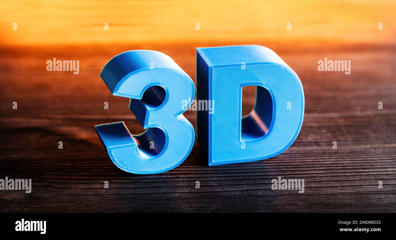 3D Sign Printed With 3D Printer On A Table Stock Photo - Alamy