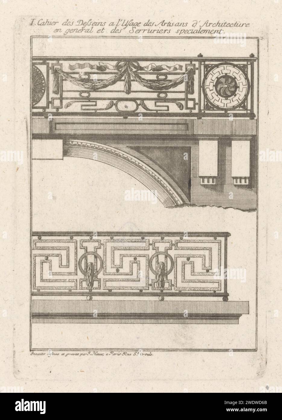 Forgedwork, Johann Thomas Hauer, 1781 print Two designs for forging ...