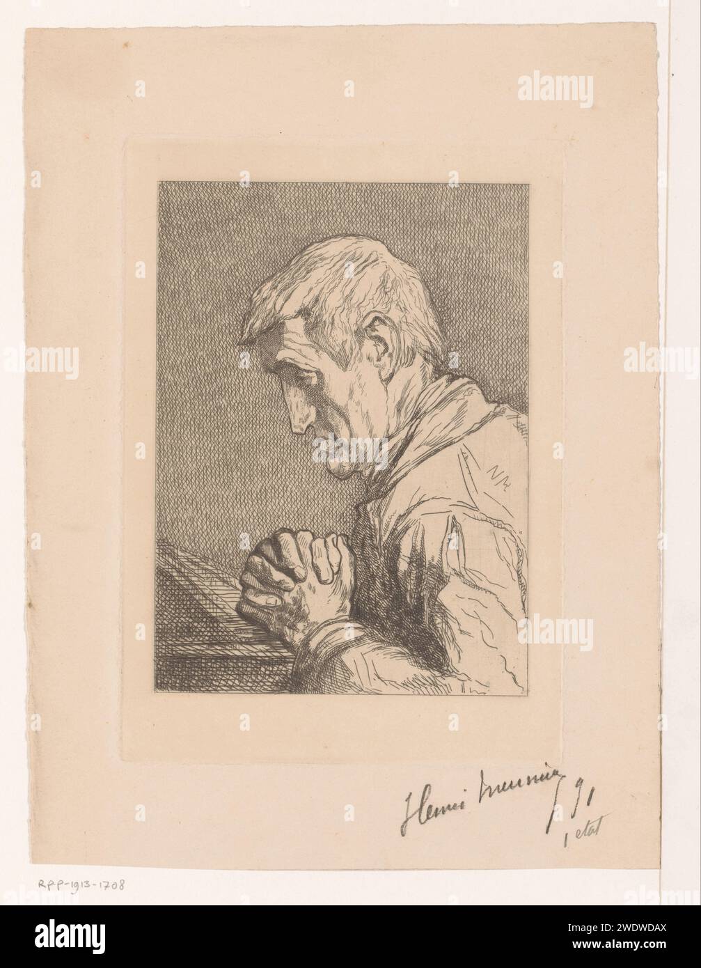Praying Man, Marc Henry Meunier, After Constantin Emile Meunier, 1891 ...