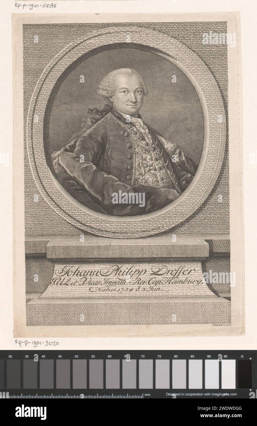 Portrait van Johann Philipp Dresser, Christian Fritzsch, 1767 print ...
