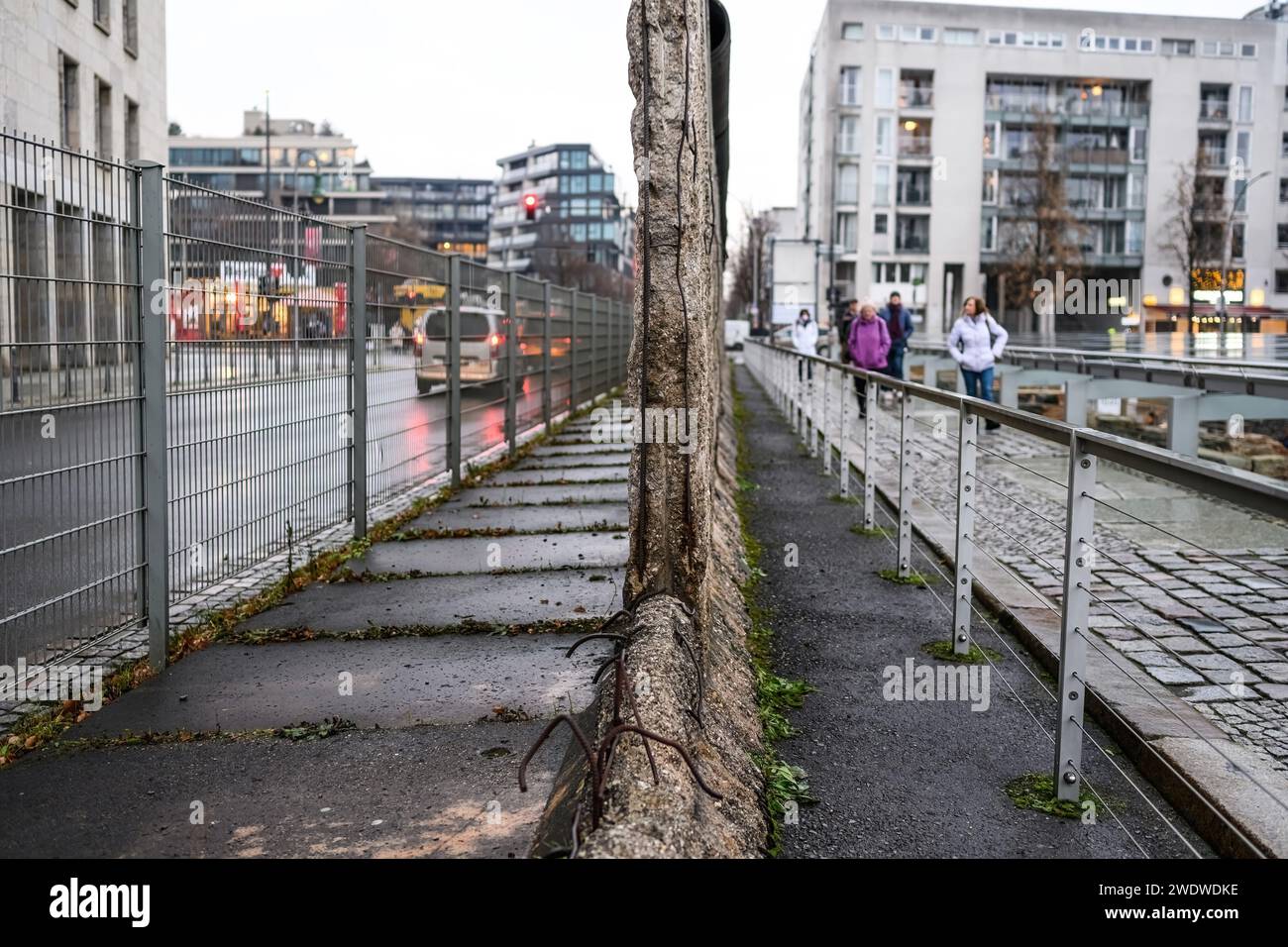 Broken Berlin wall between East and west Berlin, symbol of the Cold War ...