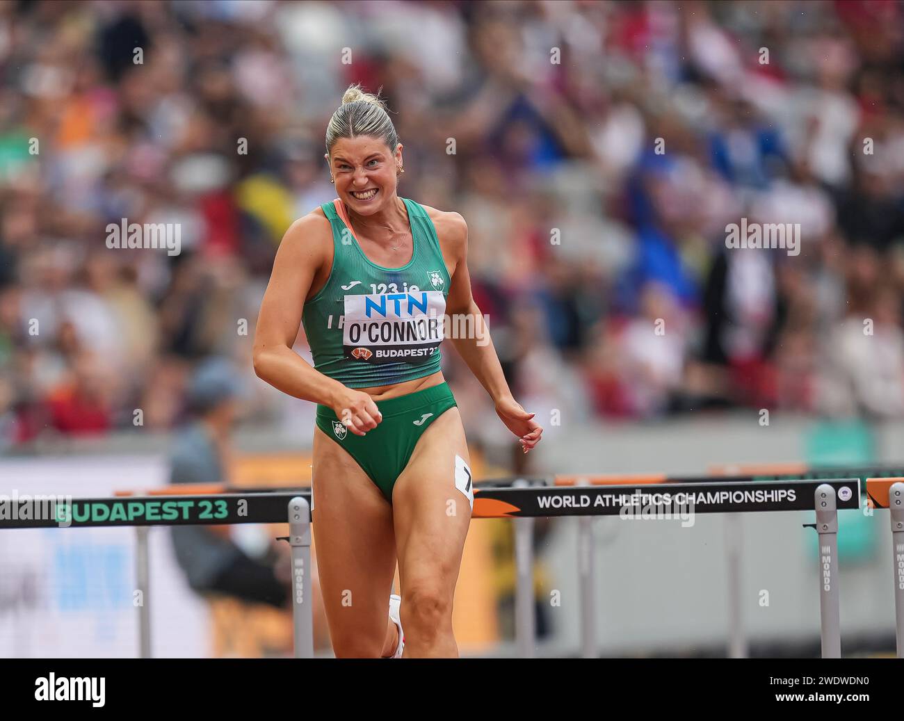 Kate O'CONNOR participating in the heptathlon at the World Athletics Championships in Budapest ...