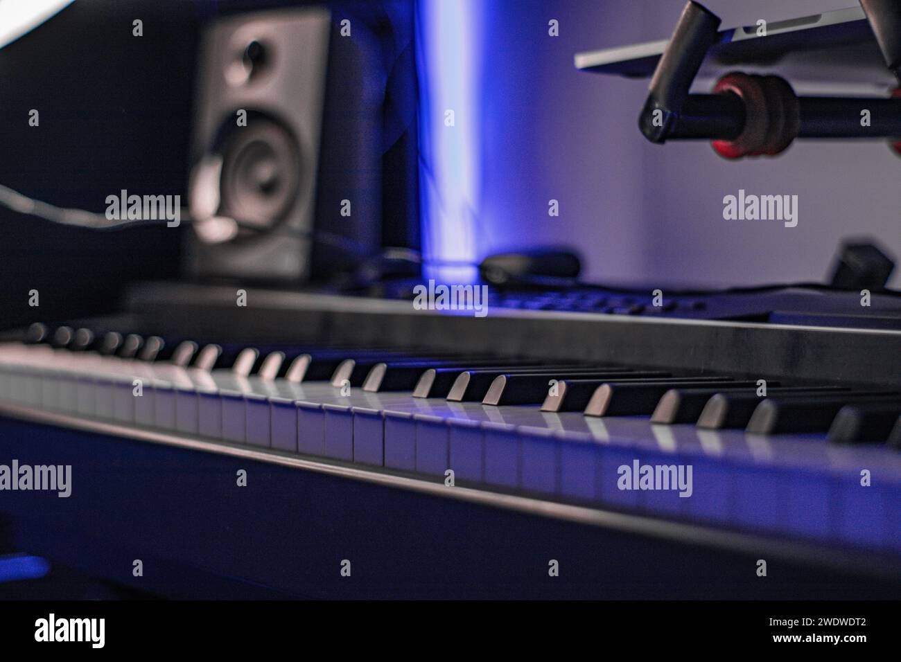 piano keyboard with setup Stock Photo - Alamy