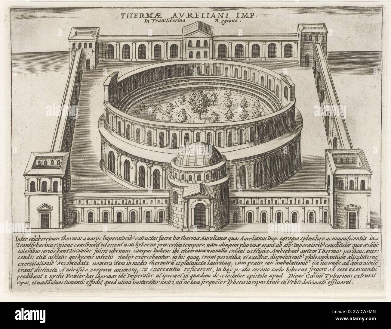 Thermen Van Aurelian Te Rome, Giacomo Lauro, 1612 - 1628 print Text in ...