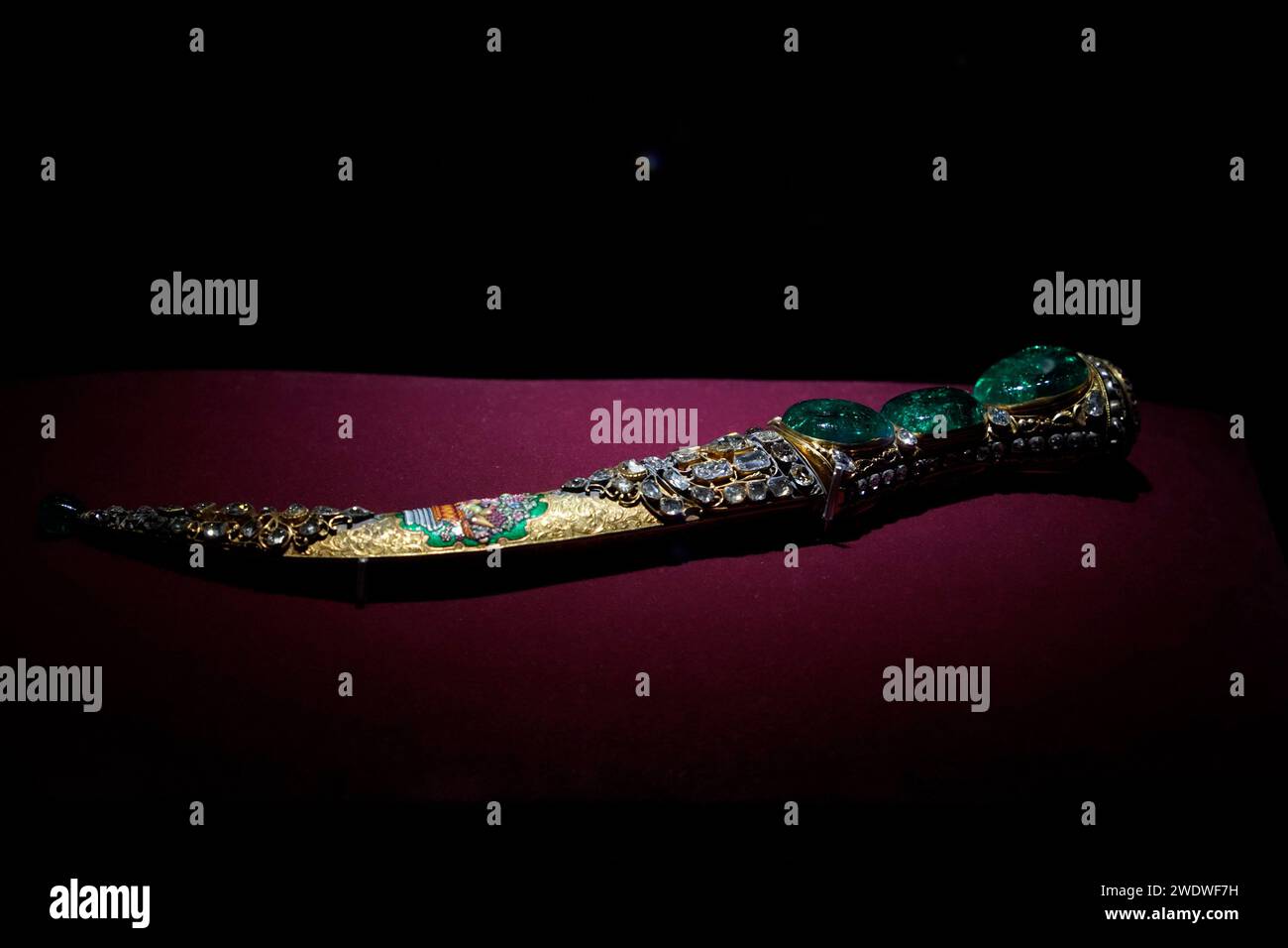 ISTANBUL - TURKEY - JANUARY 5 2024 - The Topkapi Dagger is an emerald ...