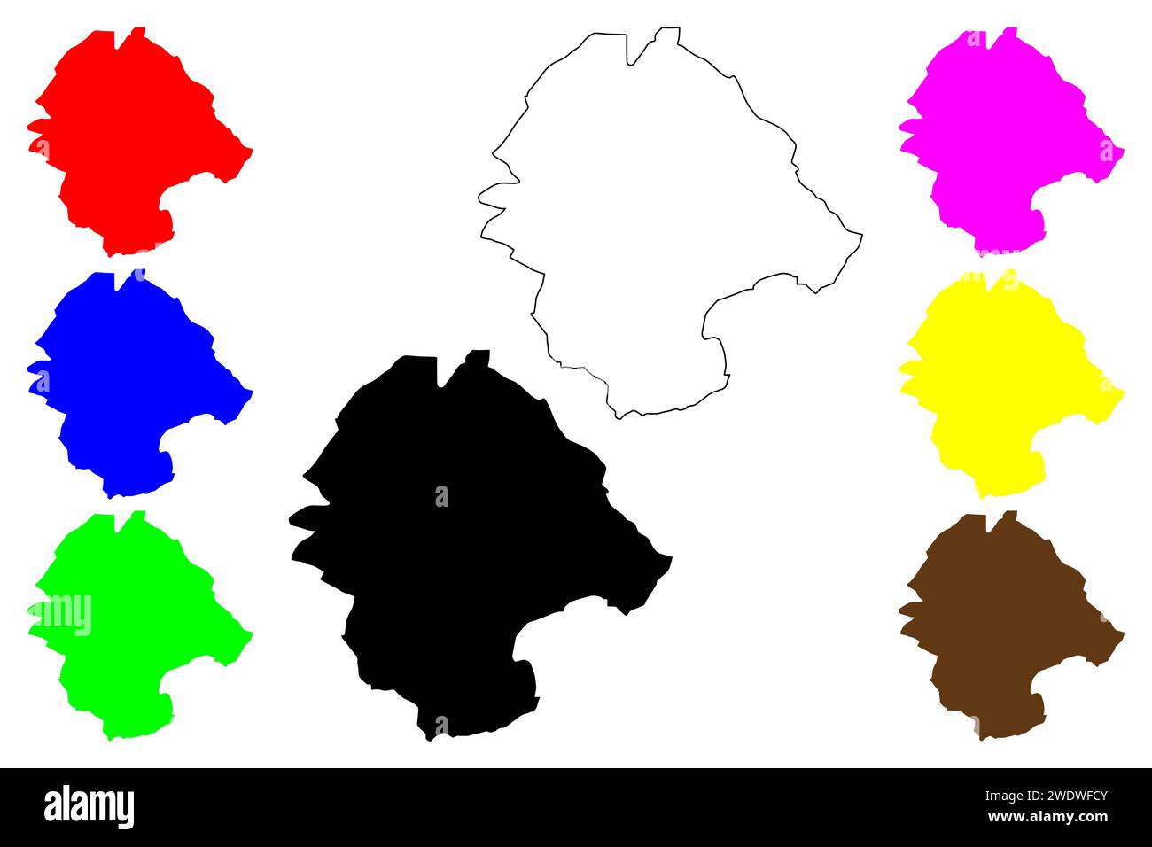 New Delhi city (Republic of India) map vector illustration, scribble ...