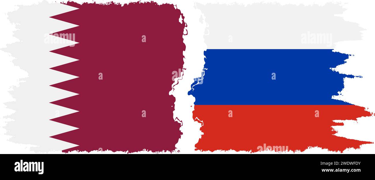 Russia and Qatar grunge flags connection, vector Stock Vector Image ...