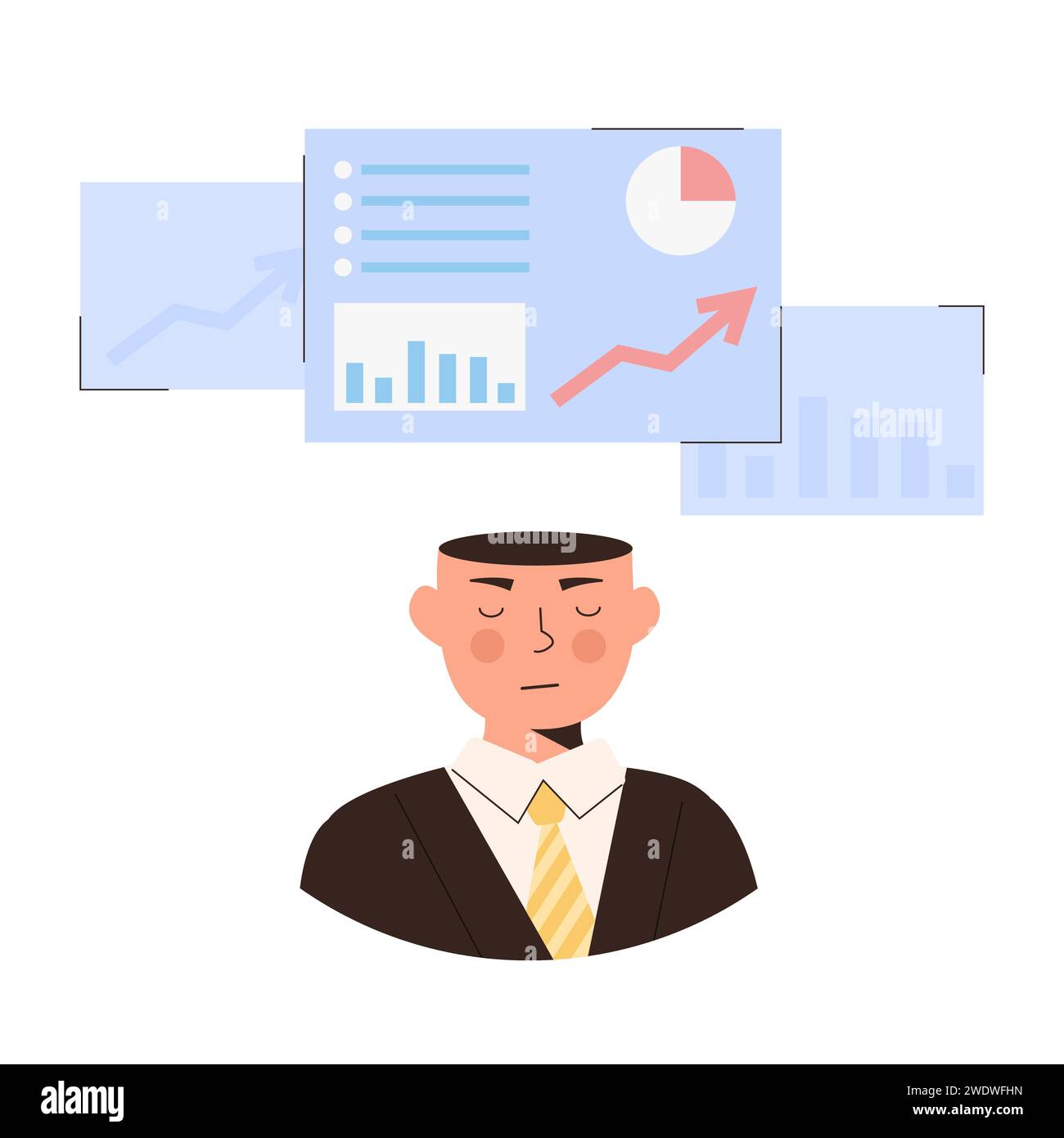 Office employee analyzing research project Stock Vector Images - Alamy