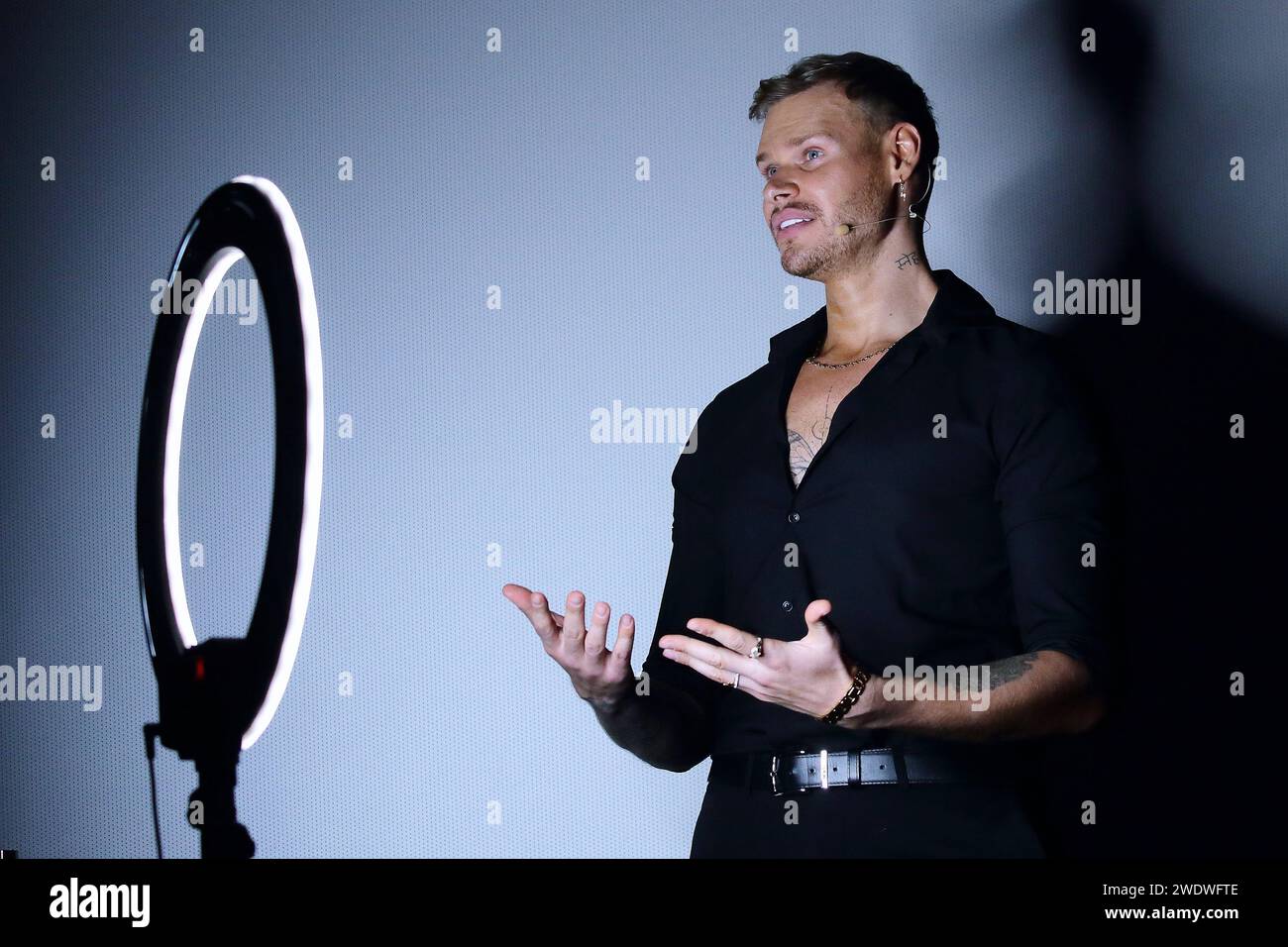 January 22 2024 - International Make-Up artist STEFAN SUBOTIC during ...