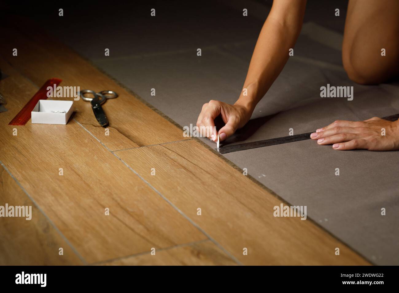 Female seamstress marking pattern hi-res stock photography and images ...