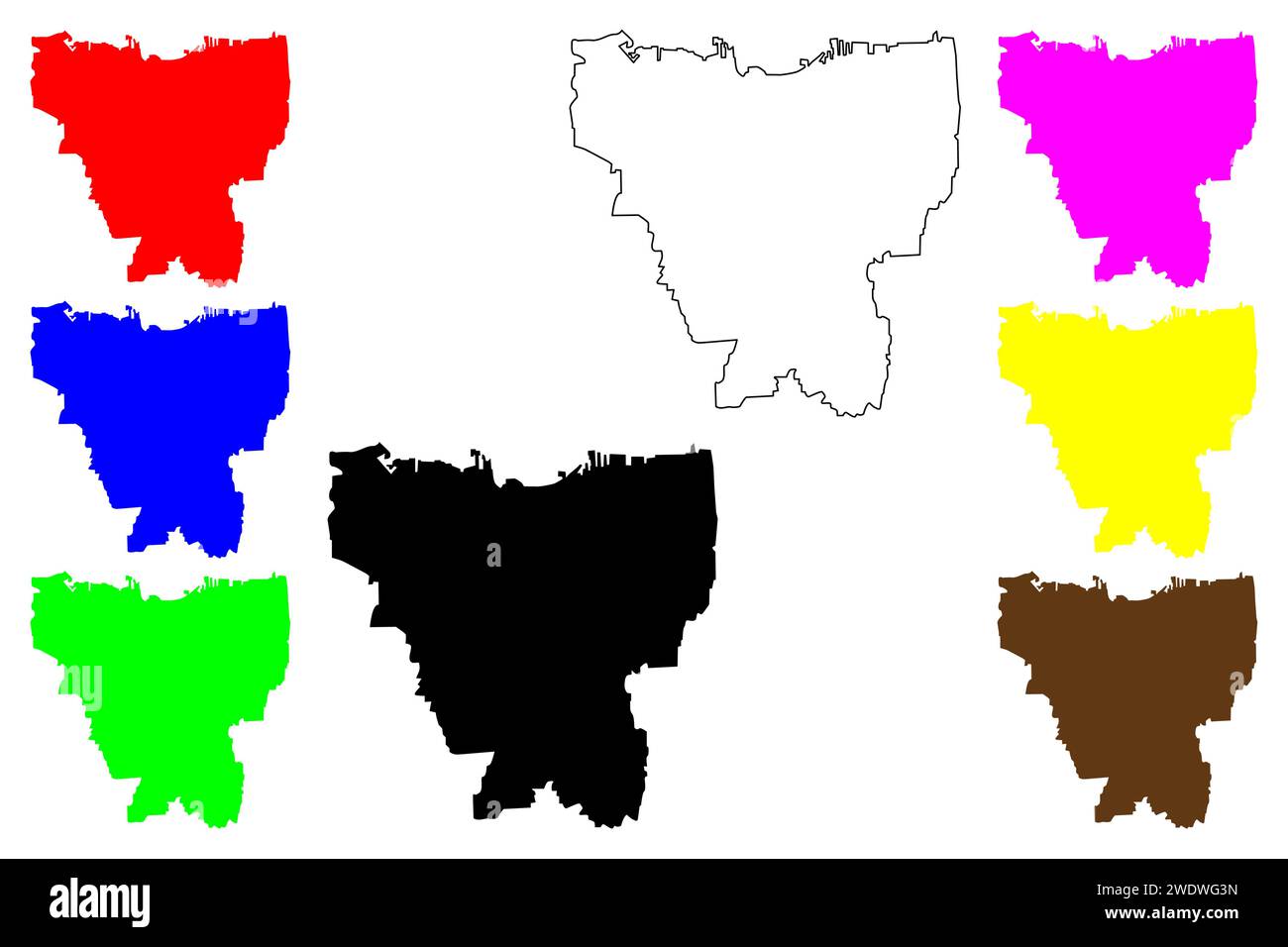 Jakarta city (Republic of Indonesia) map vector illustration, scribble ...