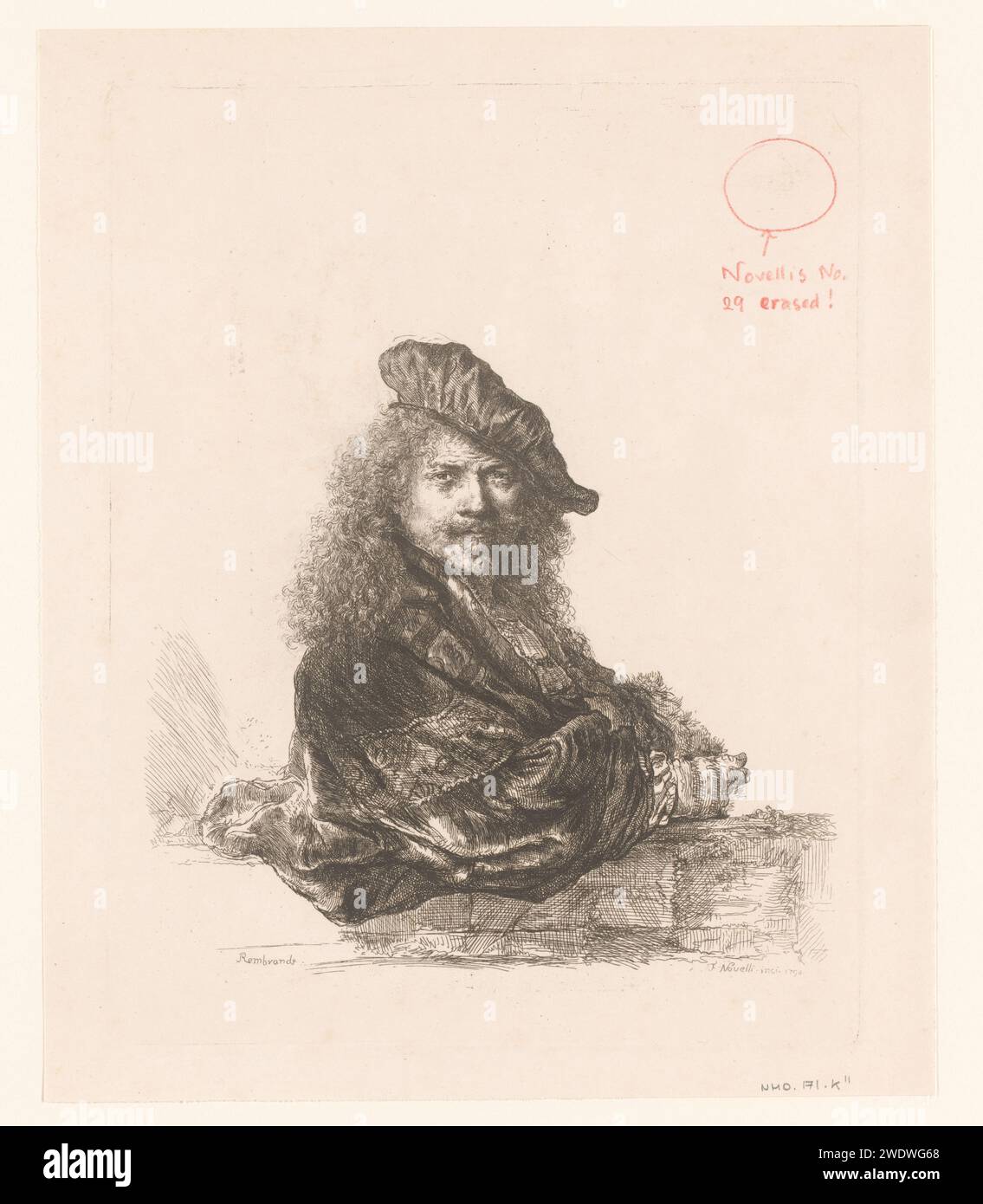 Self-portrait leaning on a stone sill, Francesco Novelli, after ...