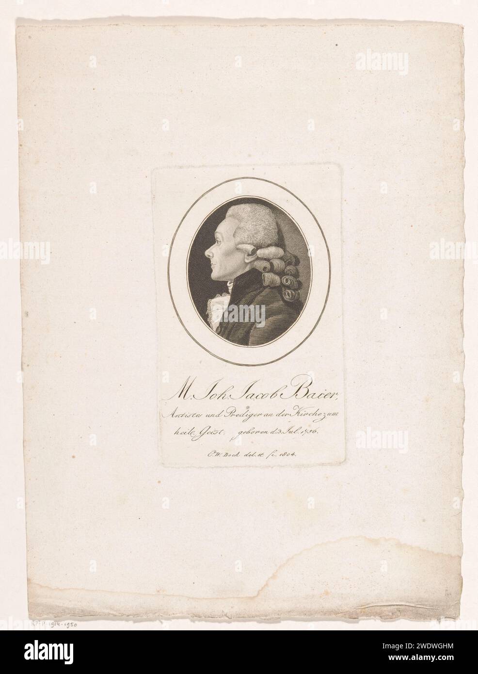 Portrait van Johann Jacob Baier, Christoph Wilhelm Bock, 1804 print ...