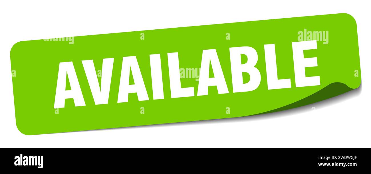 available sticker. available rectangular label isolated on white ...