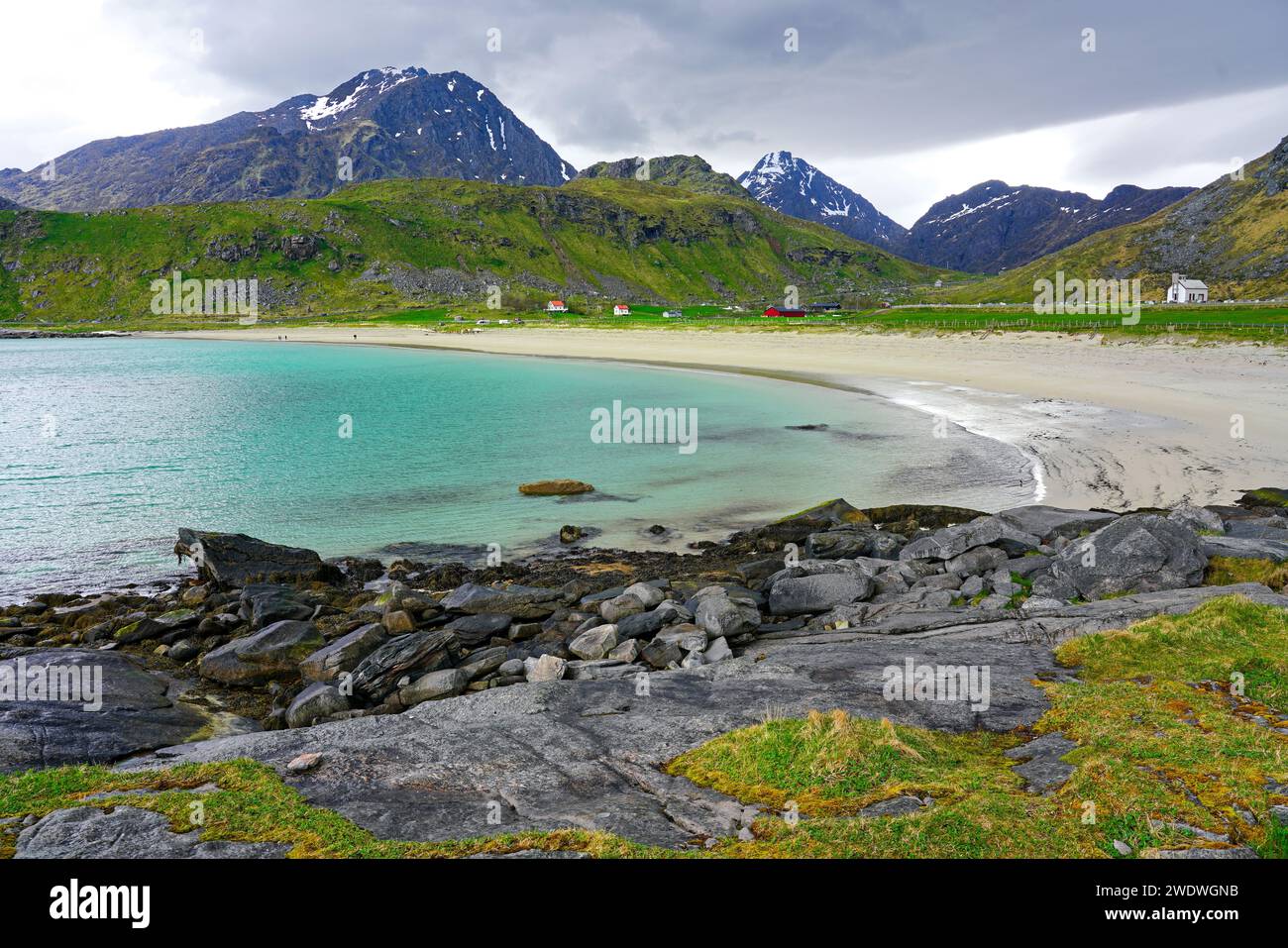 Norway, Lofoten, Vestvagoy island, Vik beach Stock Photo - Alamy