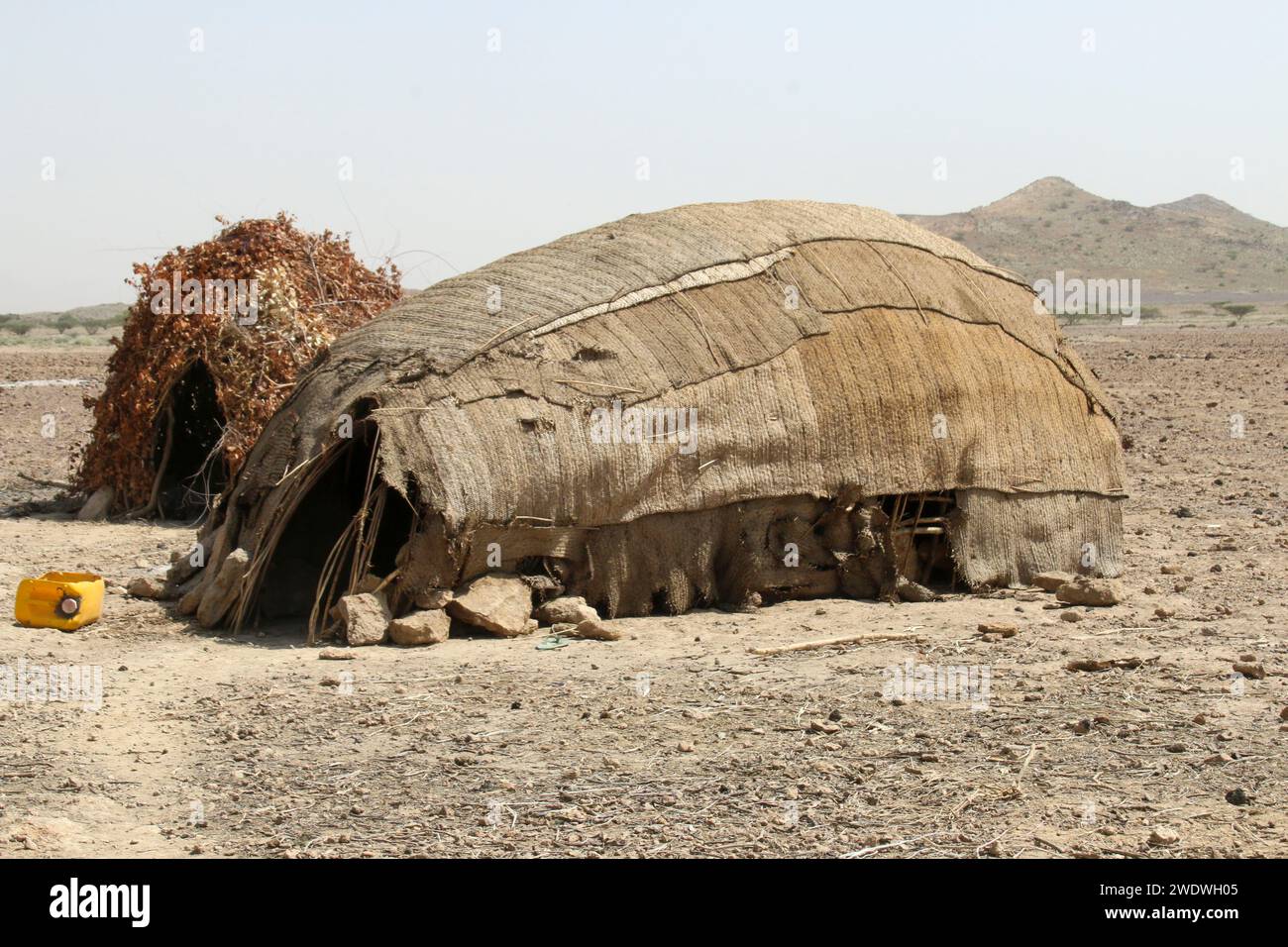Tent of the Afar people residents of the The Danakil Desert (or Afar ...