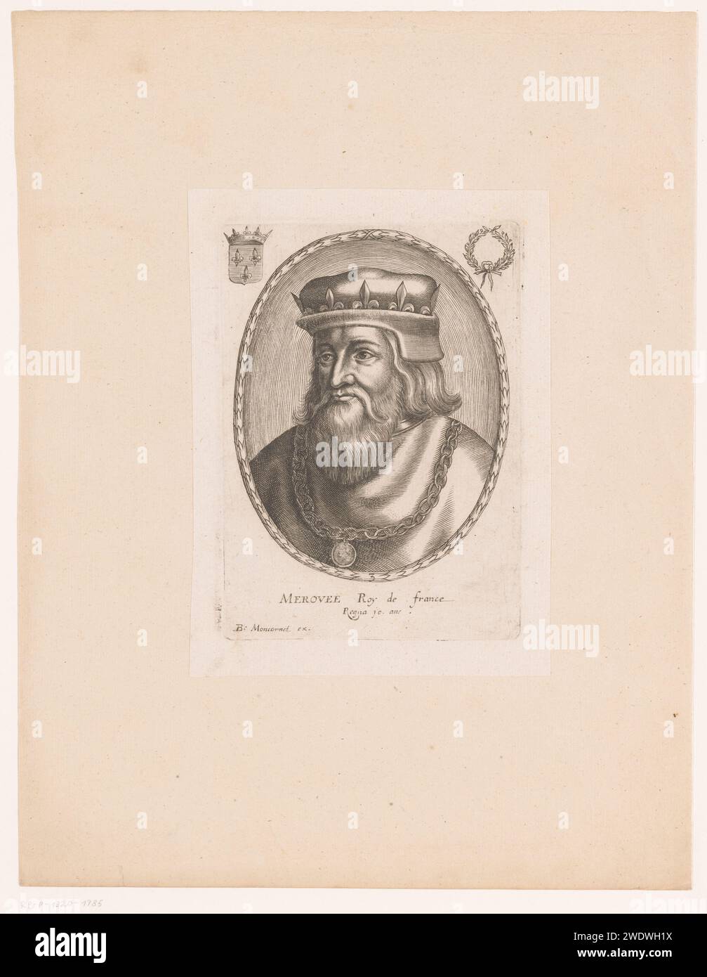Portrait of Merovech, King of Franken, Anonymous, Balthazar Moncornet ...