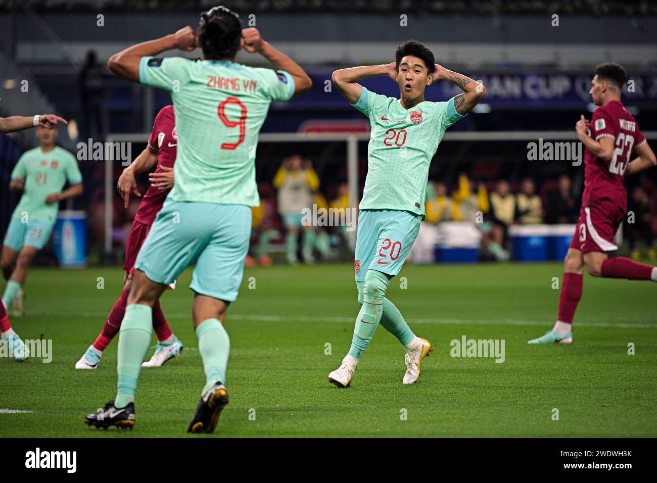 Doha, Qatar. 22 January, 2024. QATAR VS CHINA PR：Group A - AFC Asian Cup Qatar at Khalifa ...