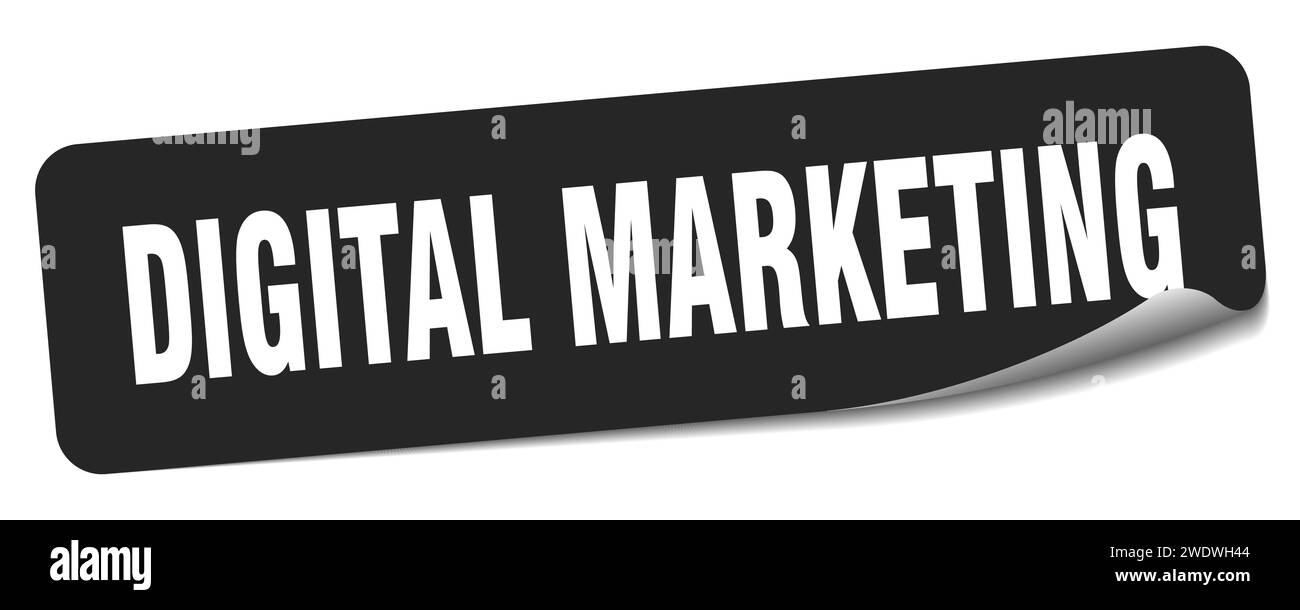 digital marketing sticker. digital marketing rectangular label isolated ...
