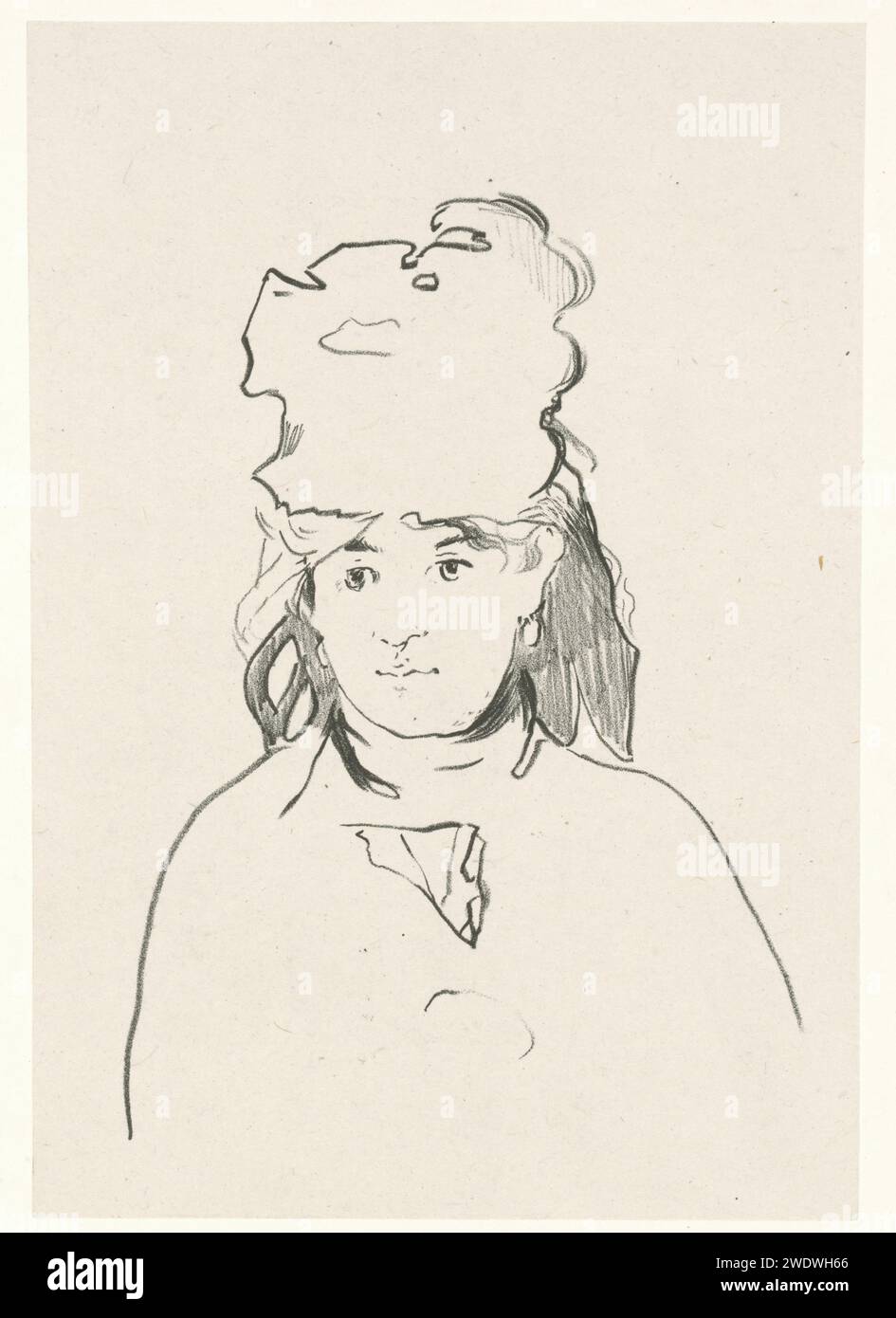 Portrait of artist Berthe Morisot, Edouard Manet, 1872 print Portrait ...