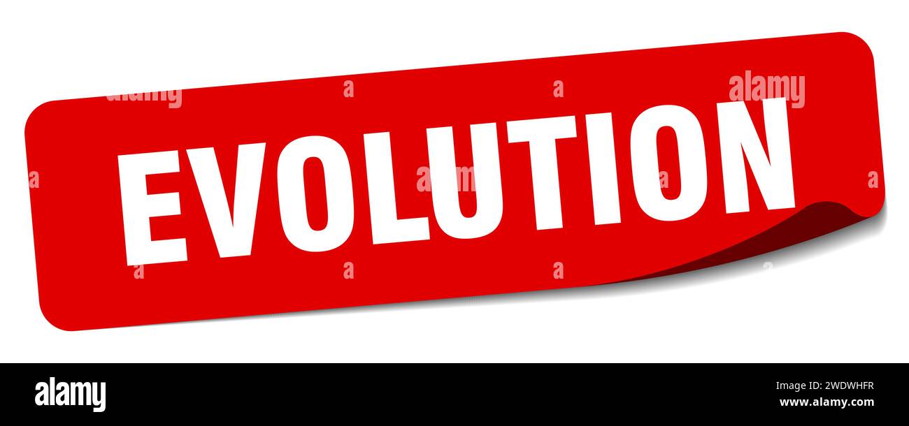 evolution sticker. evolution rectangular label isolated on white ...