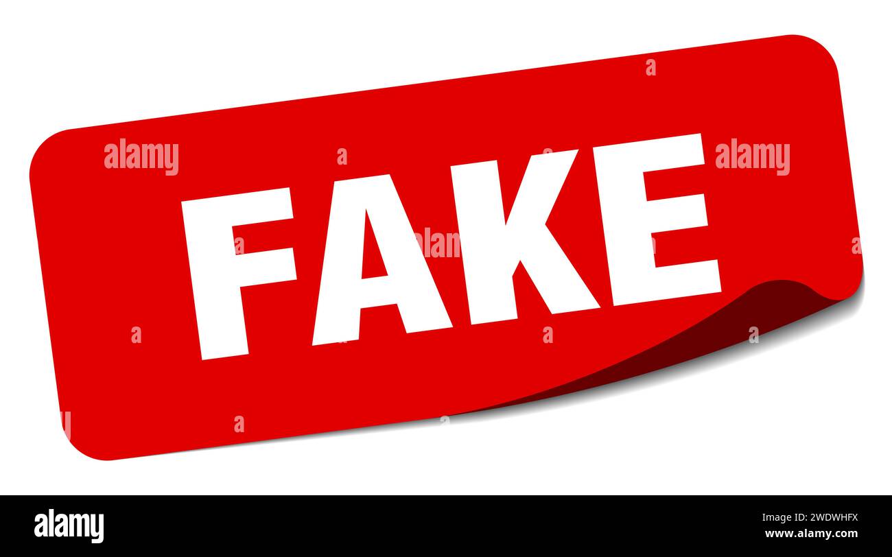 fake sticker. fake rectangular label isolated on white background Stock ...