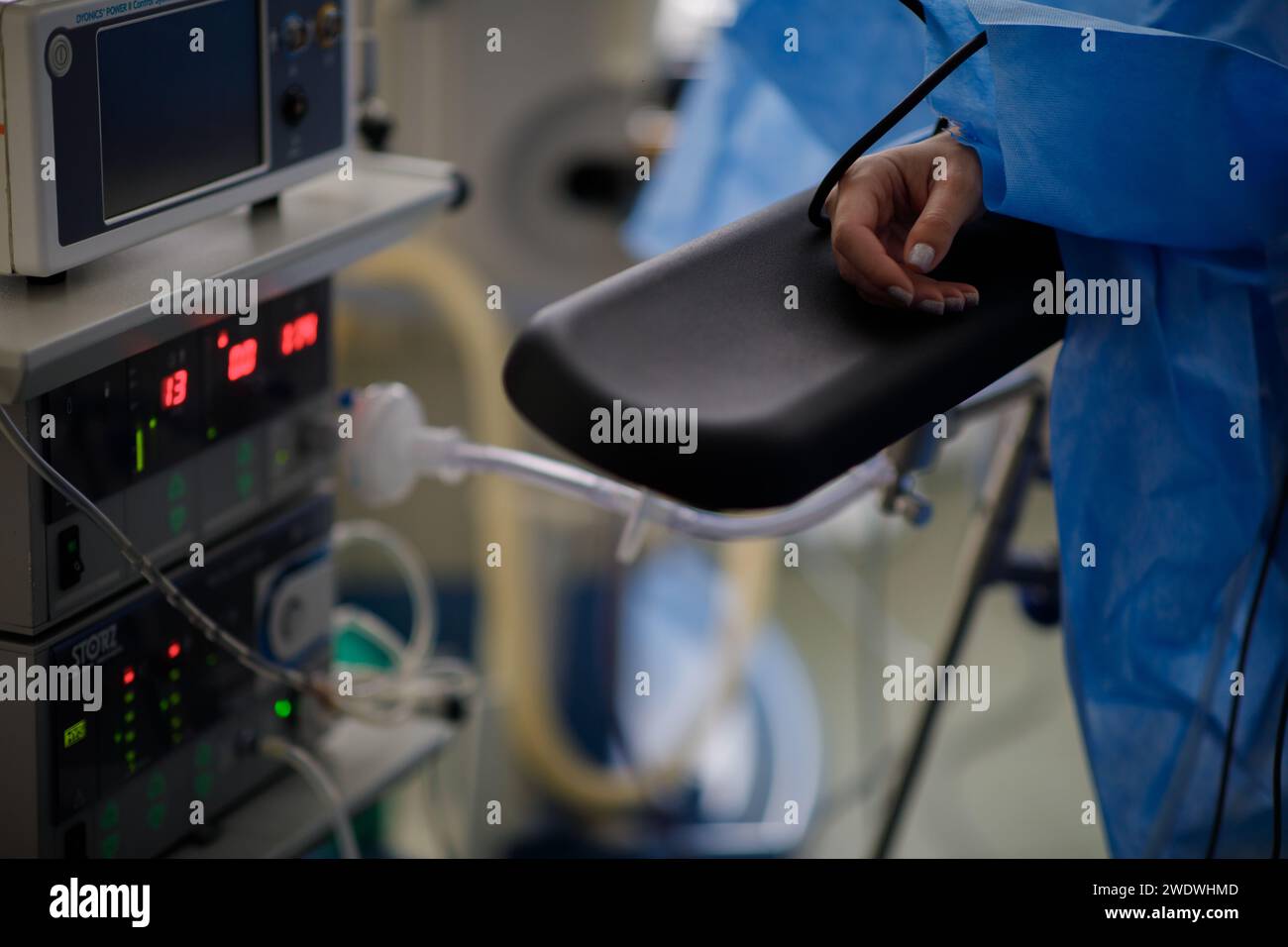 Measurement of blood oxygen saturation during surgery. High quality ...