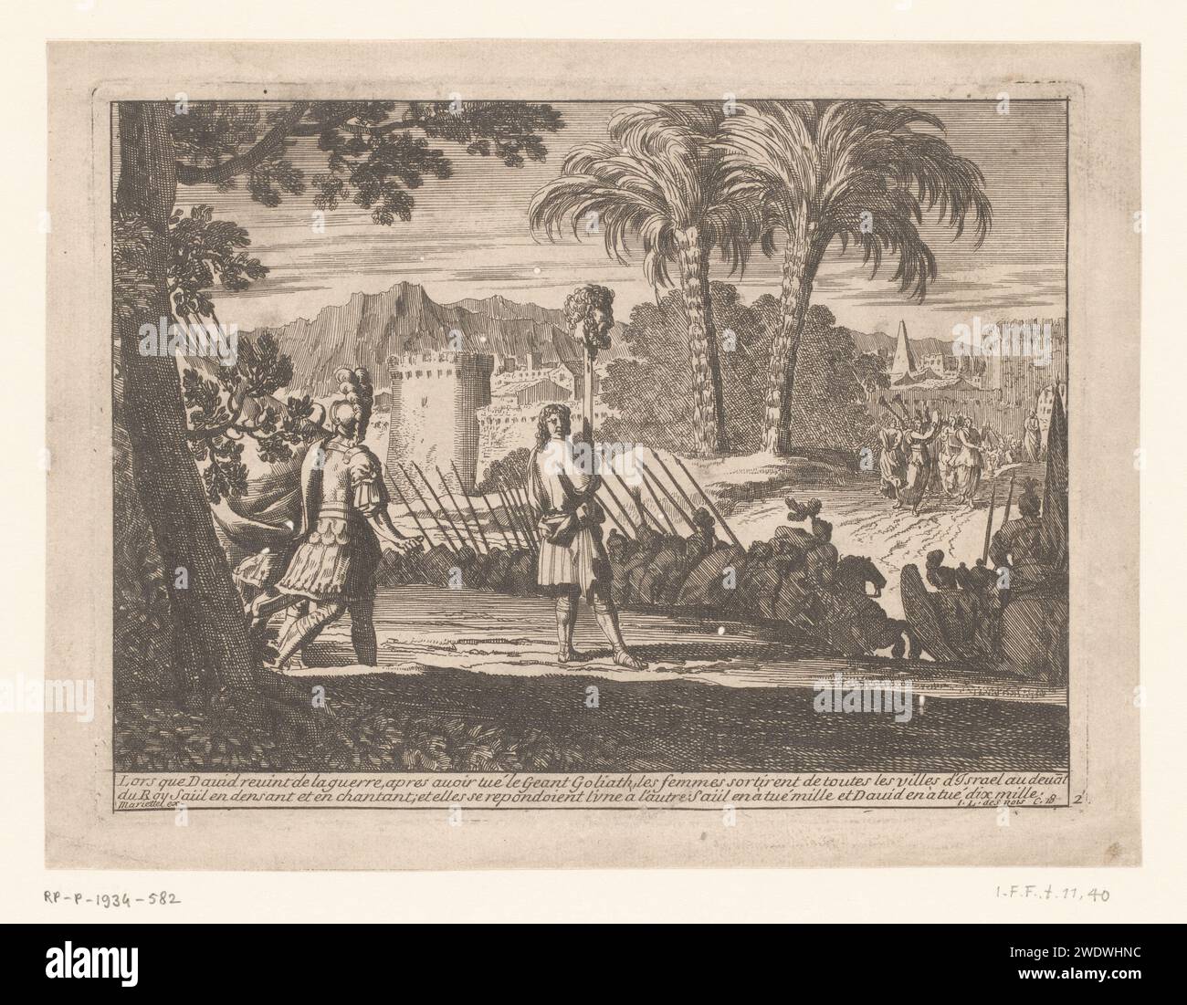 David with the head of Goliath, Jean Lepautre, 1628 - 1682 print paper ...