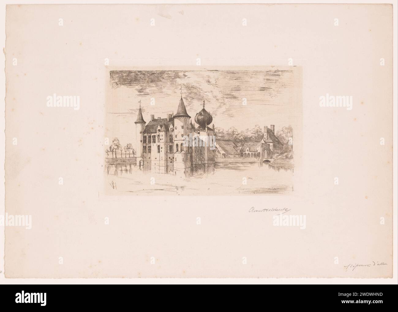 View of the Castle of Baron Henri van Havre, Albert Van Holsbeeck, 1887 ...