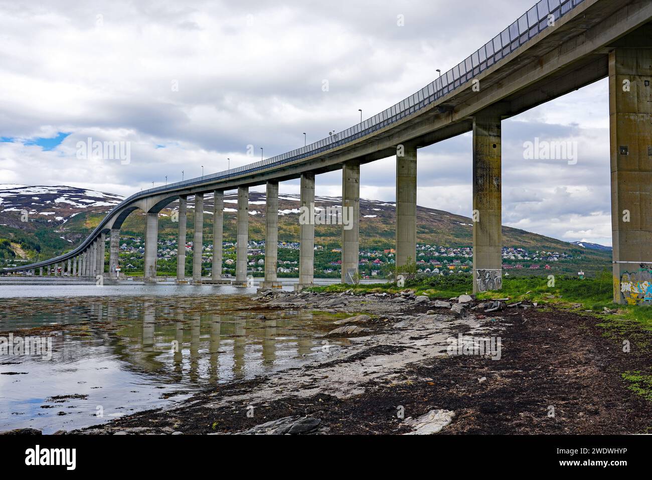 Norway, Tromsø, Sandnesund Bridge, 1220m long Stock Photo - Alamy