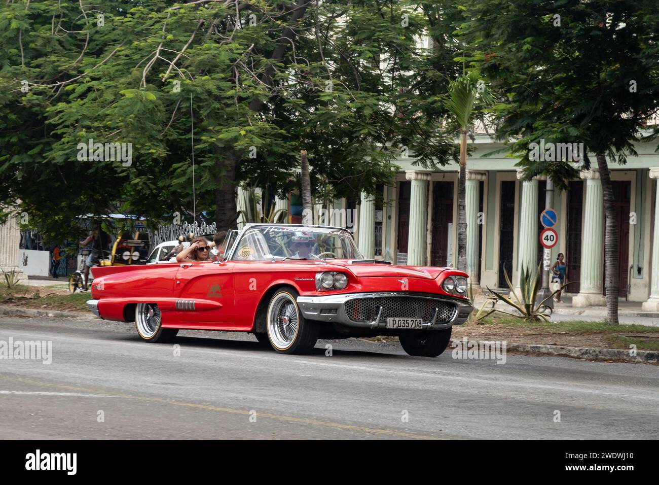 HAVANA, CUBA - AUGUST 27, 2023: Red Ford Thunderbird 1958 Convertible ...
