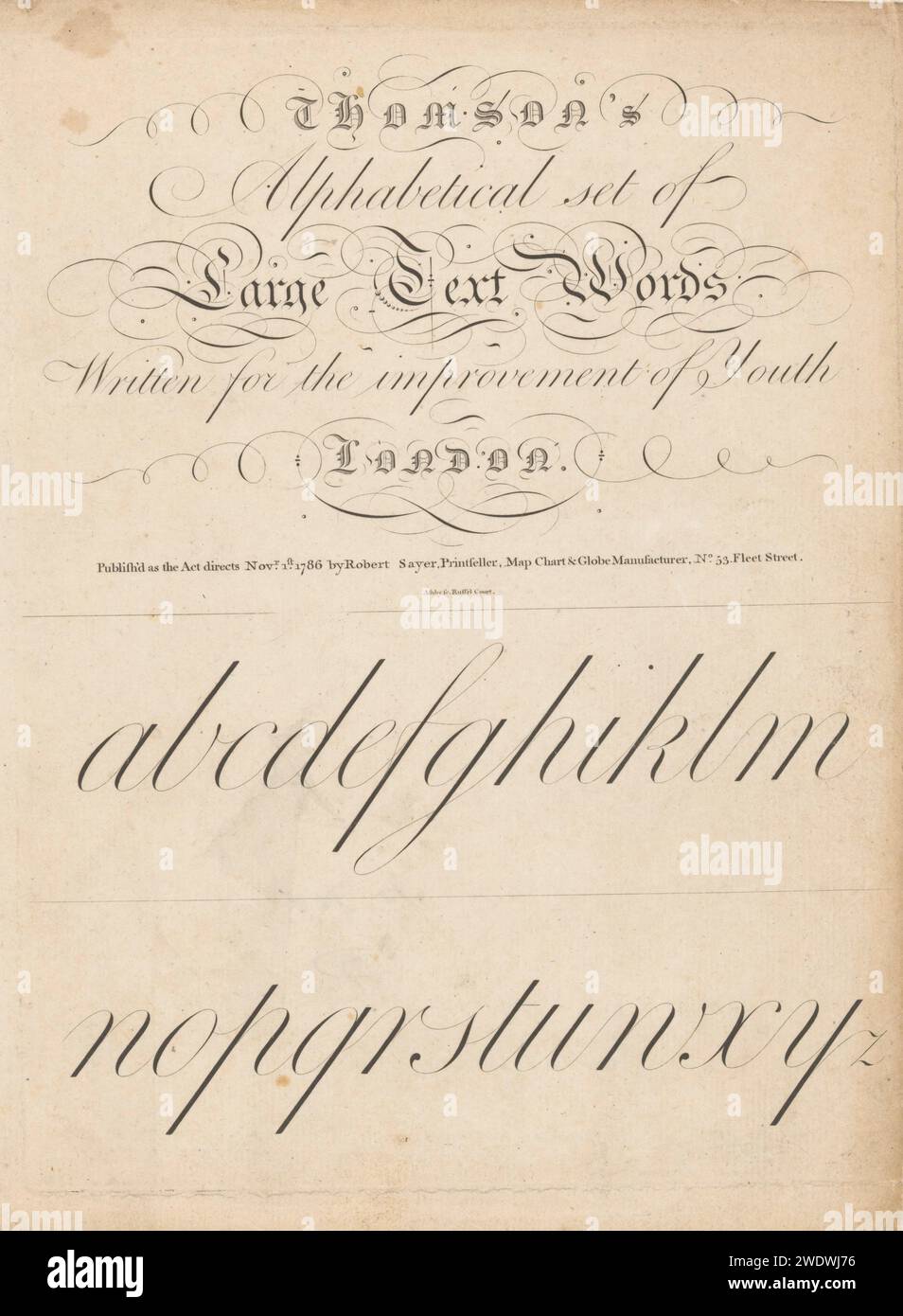 Letter examples, 1786 print The alphabet in lowercase letters. London ...