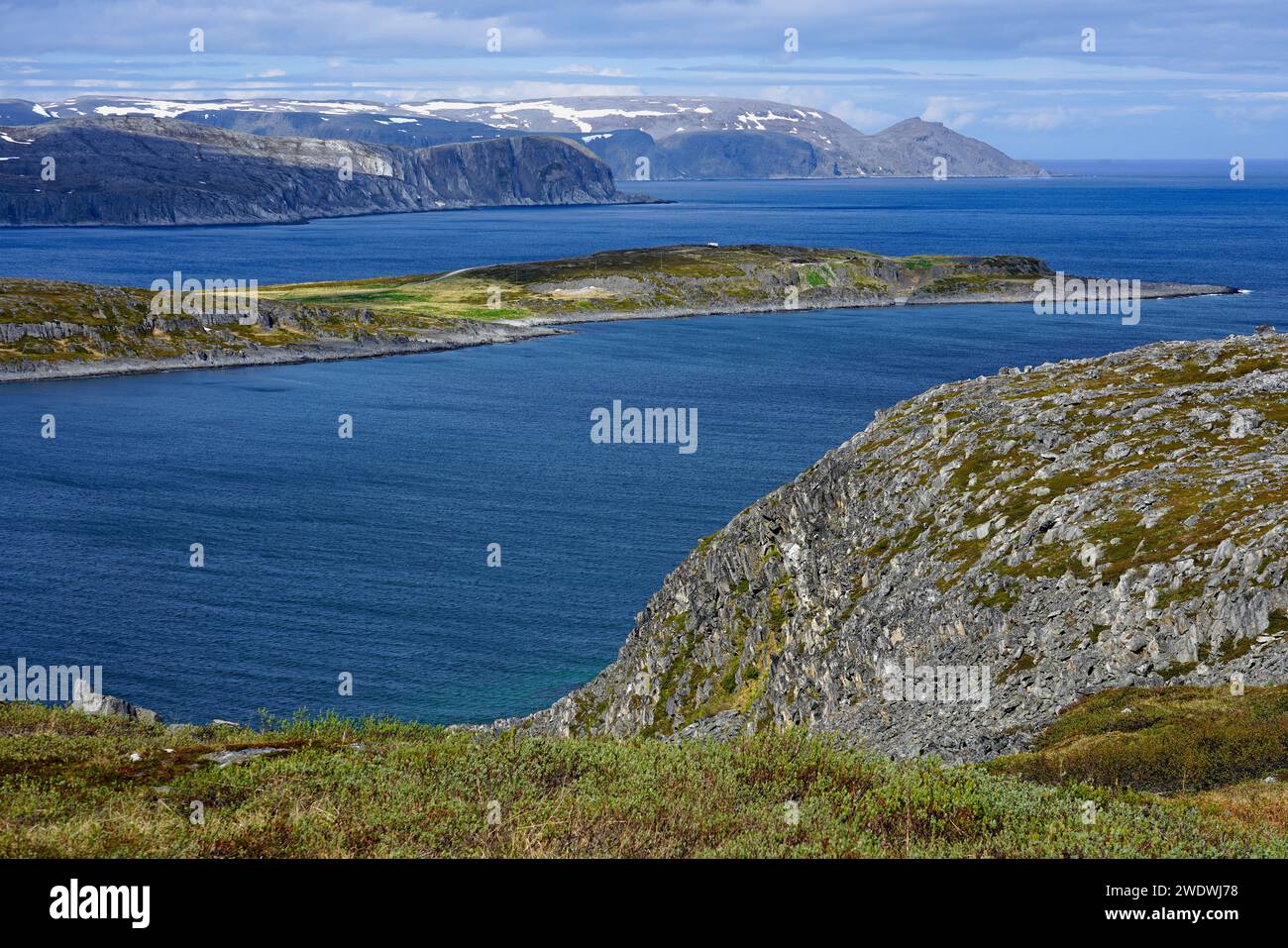 Norway, Nordkinn Peninsula, driving north on the 888 to Slettnes Fyr ...