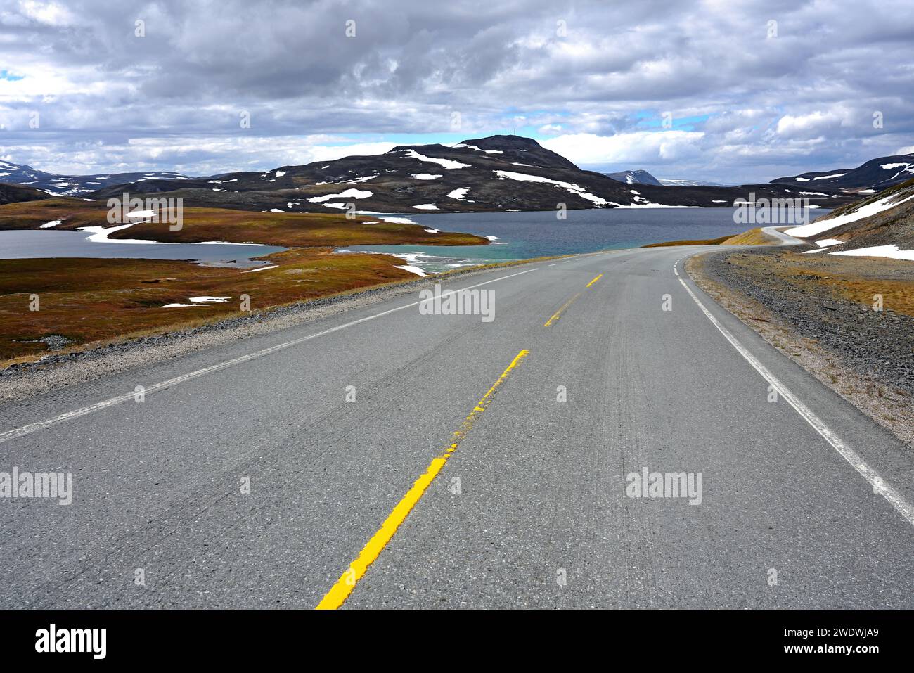 Norway, Nordkinn Peninsula, driving north to Slettnes Fyr lighthouse ...