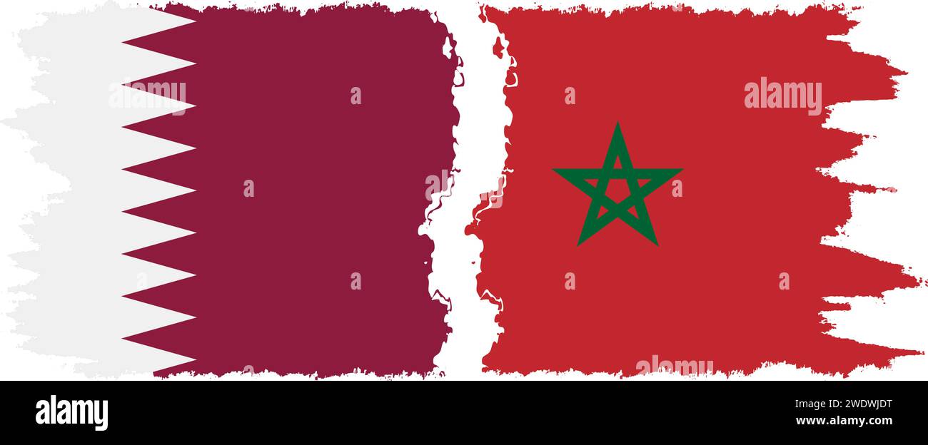 Morocco and Qatar grunge flags connection, vector Stock Vector Image ...