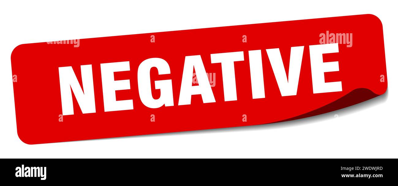 negative sticker. negative rectangular label isolated on white ...