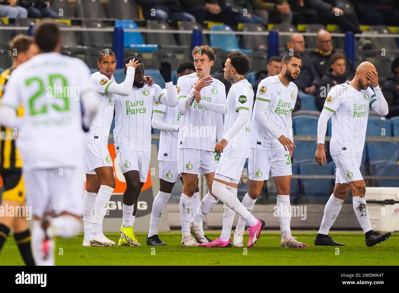 Arnhem, The Netherlands. 21st Jan, 2024. Arnhem - Calvin Stengs of Feyenoord, Lutsharel ...
