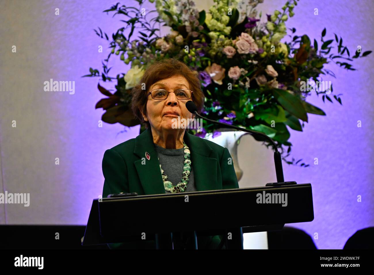 London, UK. 22nd Jan, 2024. Speaker Janine Webber BEM is a Holocaust ...