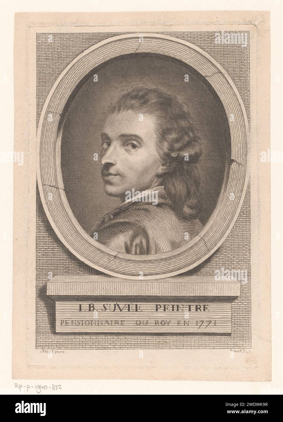 Portret van Joseph-Benoît Suvée, Johann Thomas Hauer, after Joseph ...