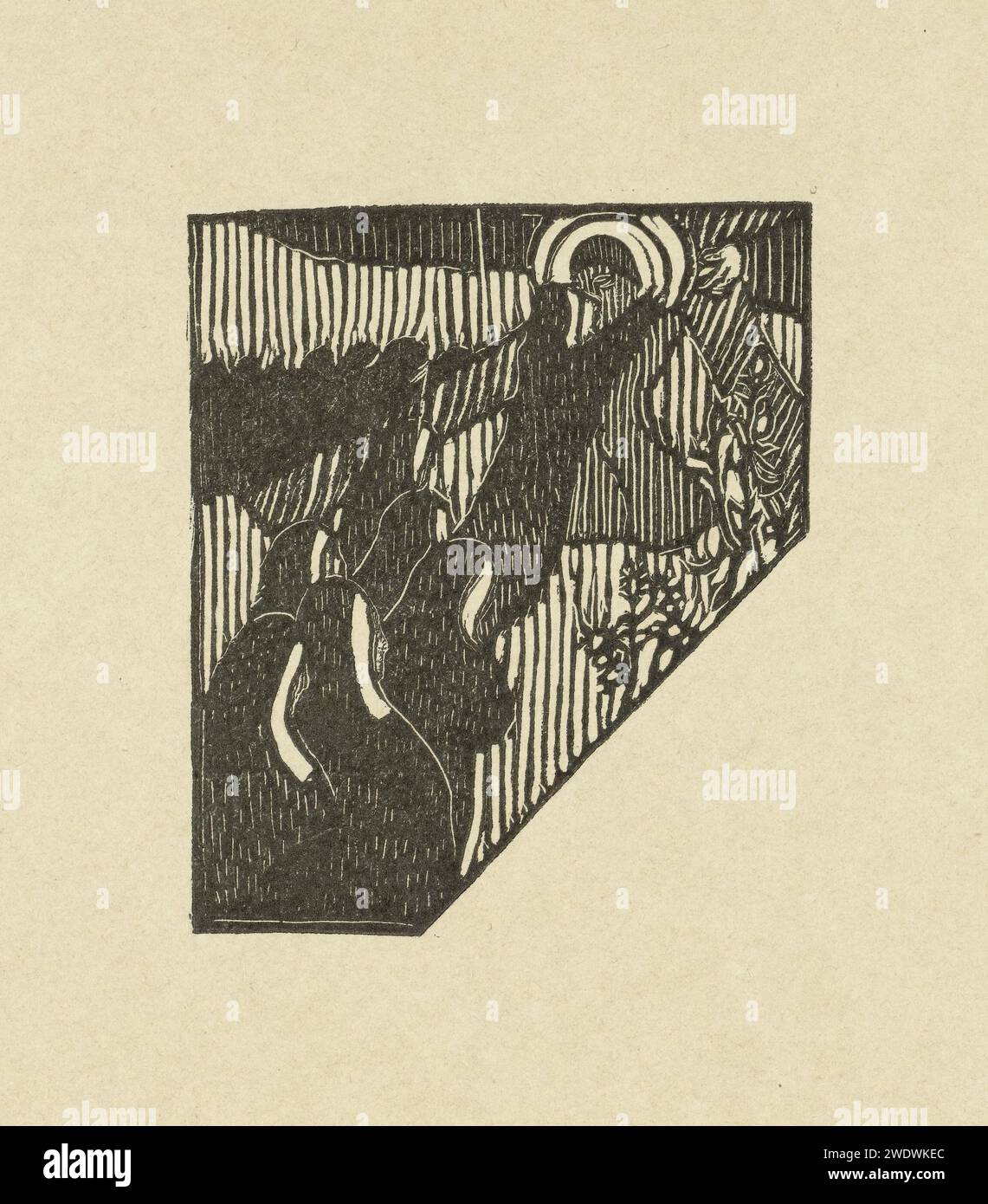 Illustration with cross support of Christ and nuns in poem in poetry ...