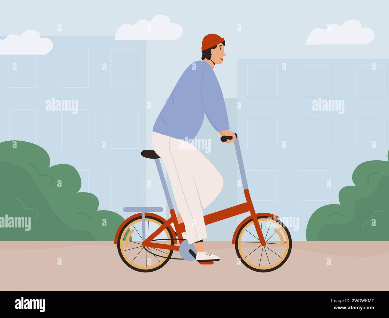 Stylish young man commuting Stock Vector Images - Alamy