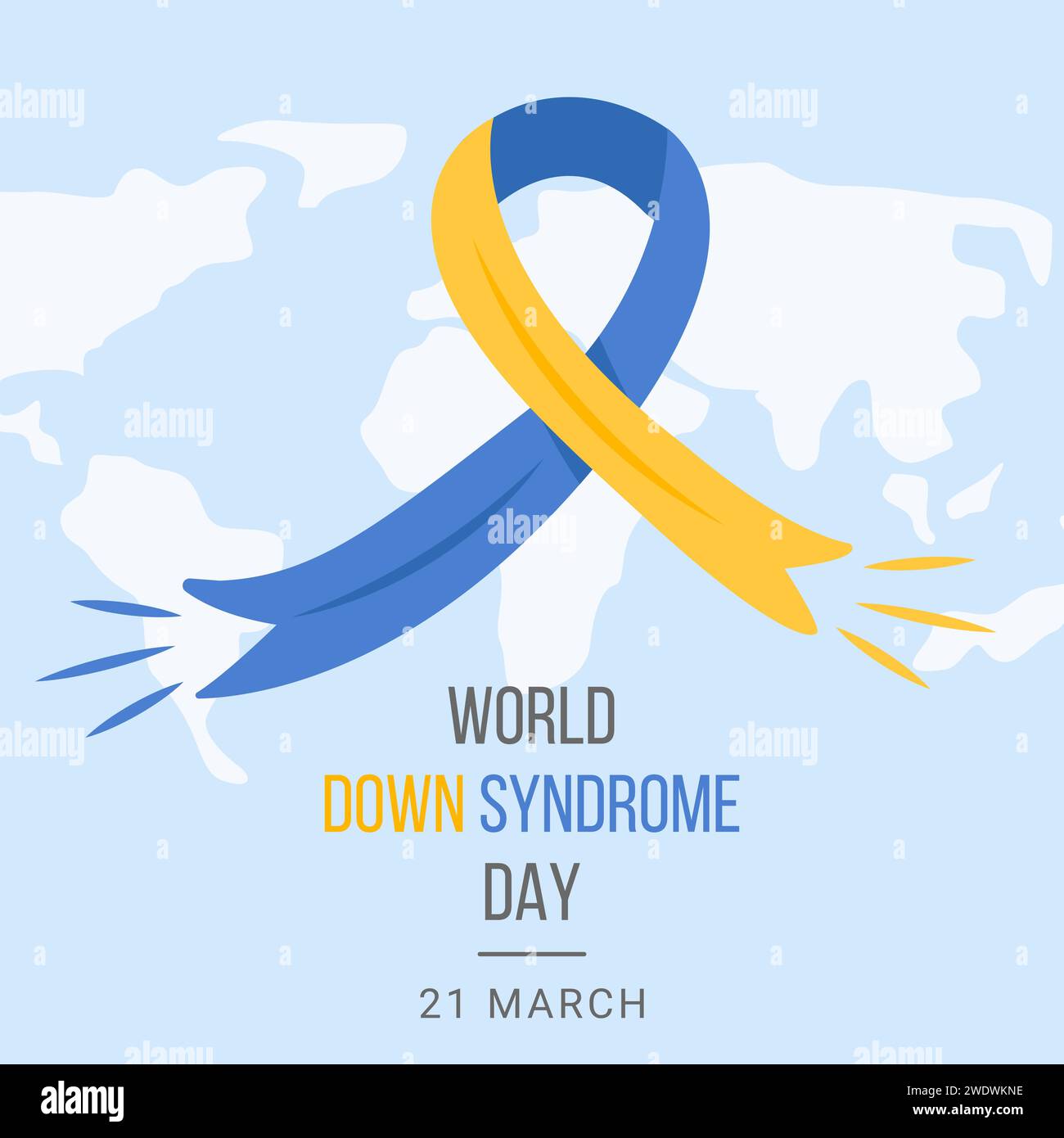 World Down Syndrome Day Web Banner, Poster or Card. Blue and Yellow ...