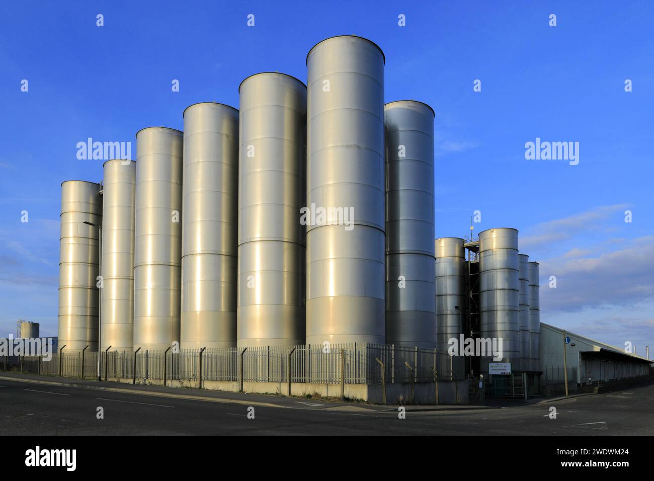 The Associated British Ports silos at Goole docks, Goole town, East ...