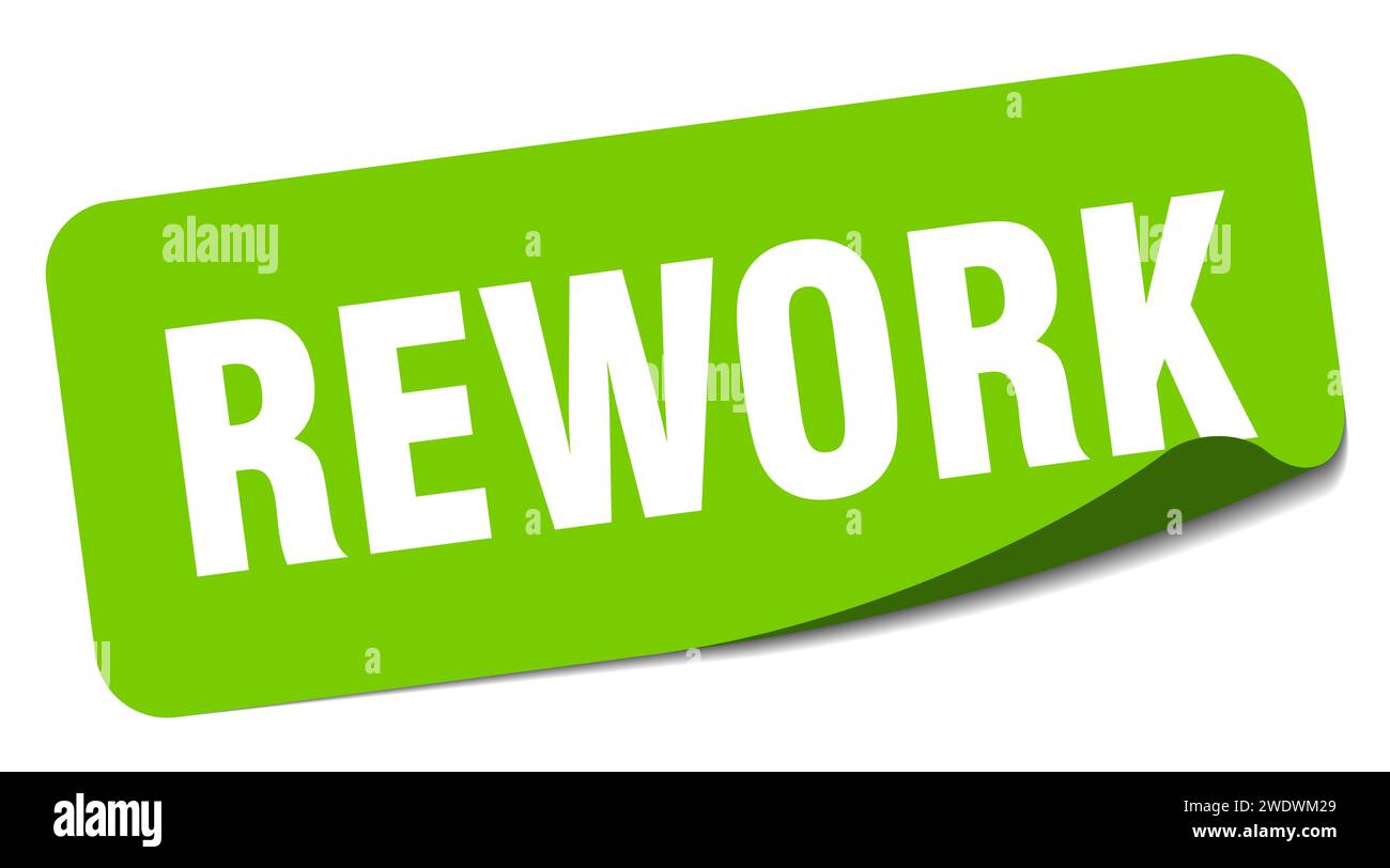 rework sticker. rework rectangular label isolated on white background ...