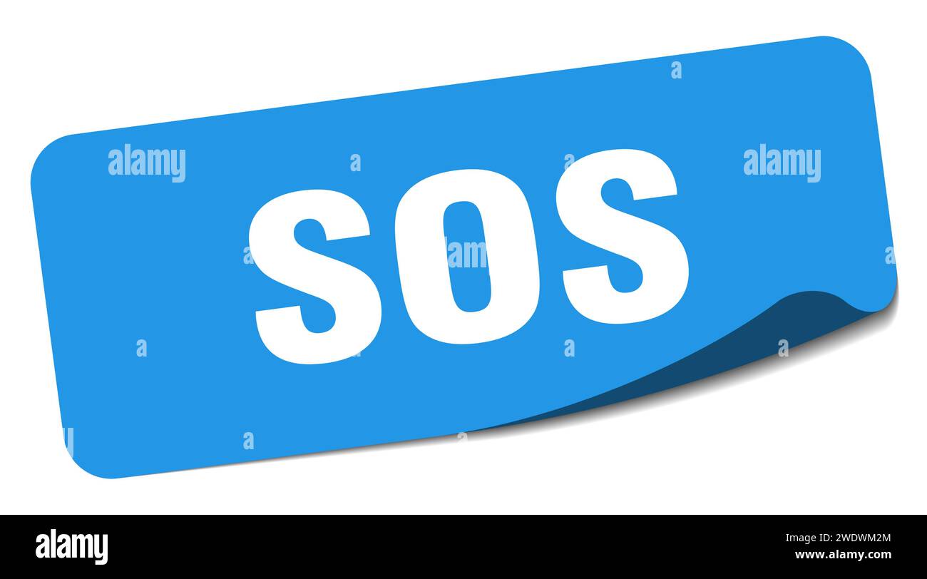 sos sticker. sos rectangular label isolated on white background Stock ...
