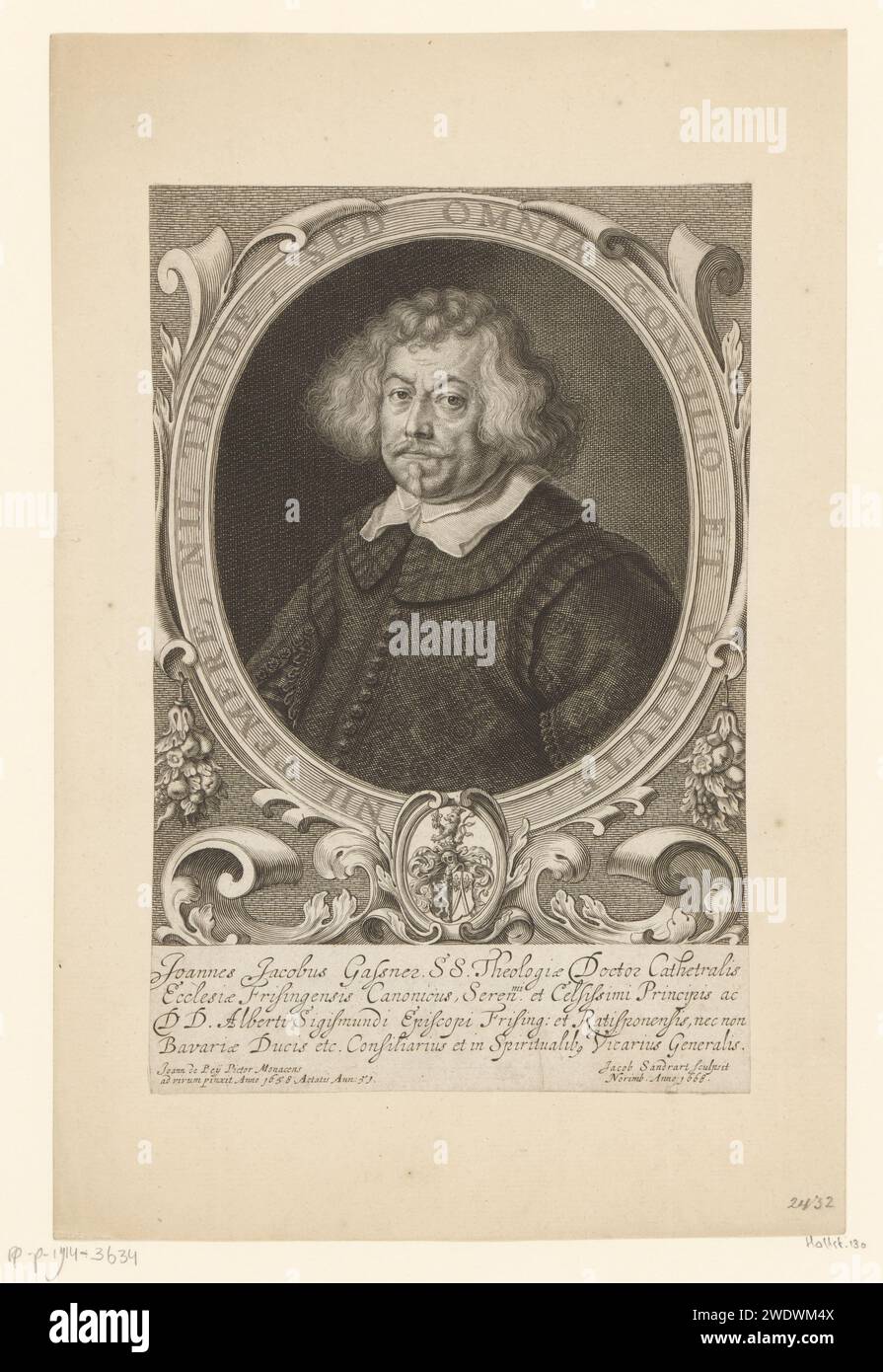 PortraT van Johann Jacob Gassner, Jakob von Sandrart, After Johann de ...