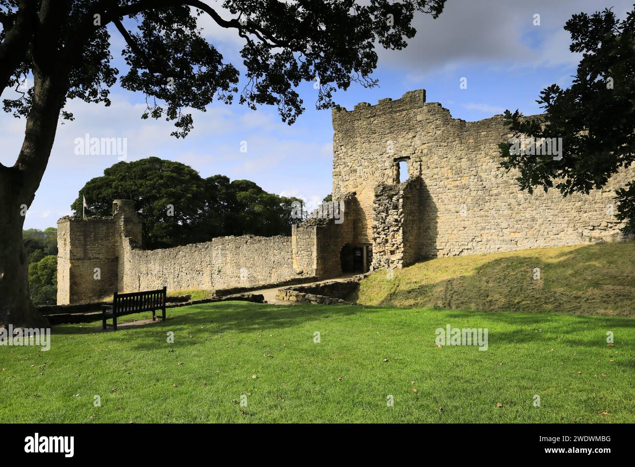 Summer view over Pickering Castle, Pickering town, North Yorkshire ...