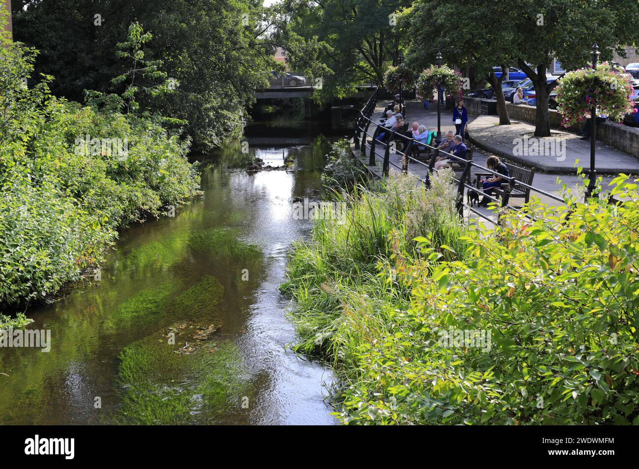 Summer view over the Pickering Beck, Pickering town, North Yorkshire ...