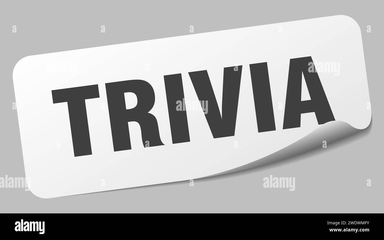 trivia sticker. trivia rectangular label isolated on white background ...
